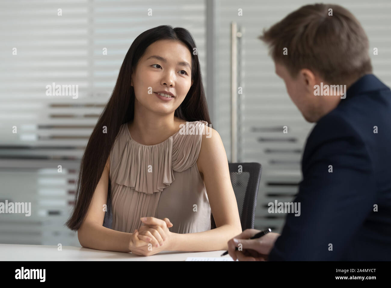 Interview job chinese woman hi-res stock photography and images - Alamy