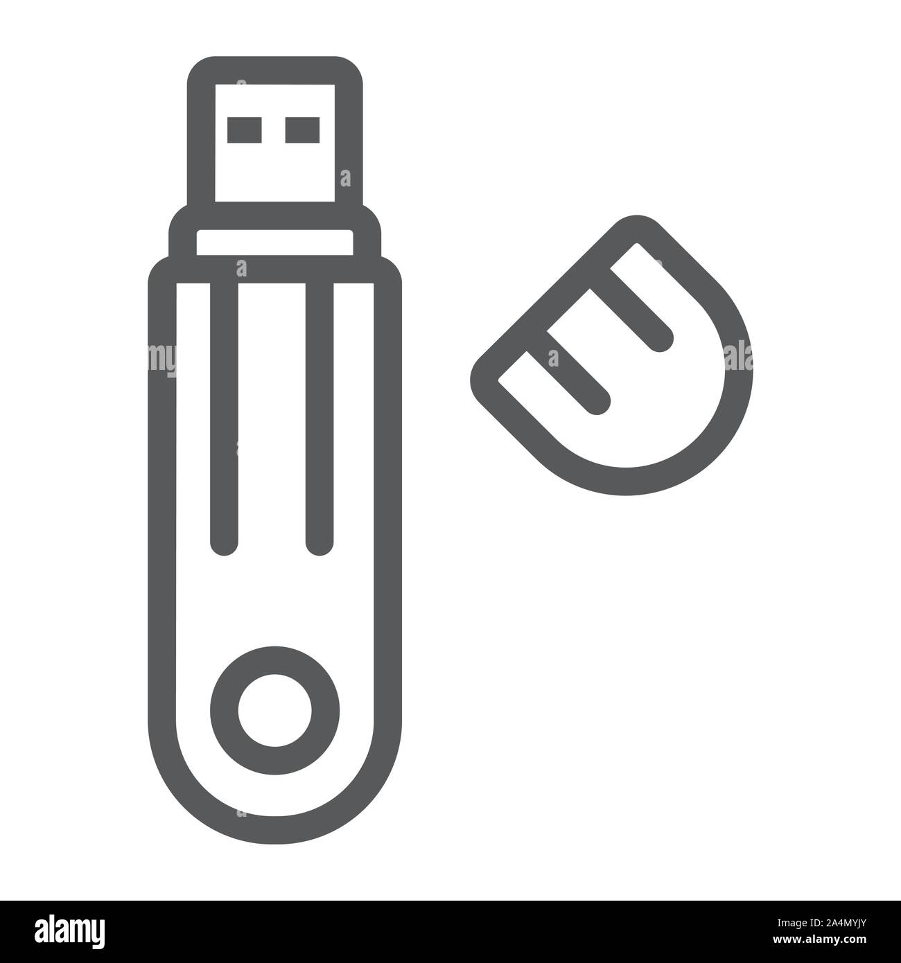 Flash drive line icon, technology and device, usb storage sign, vector ...