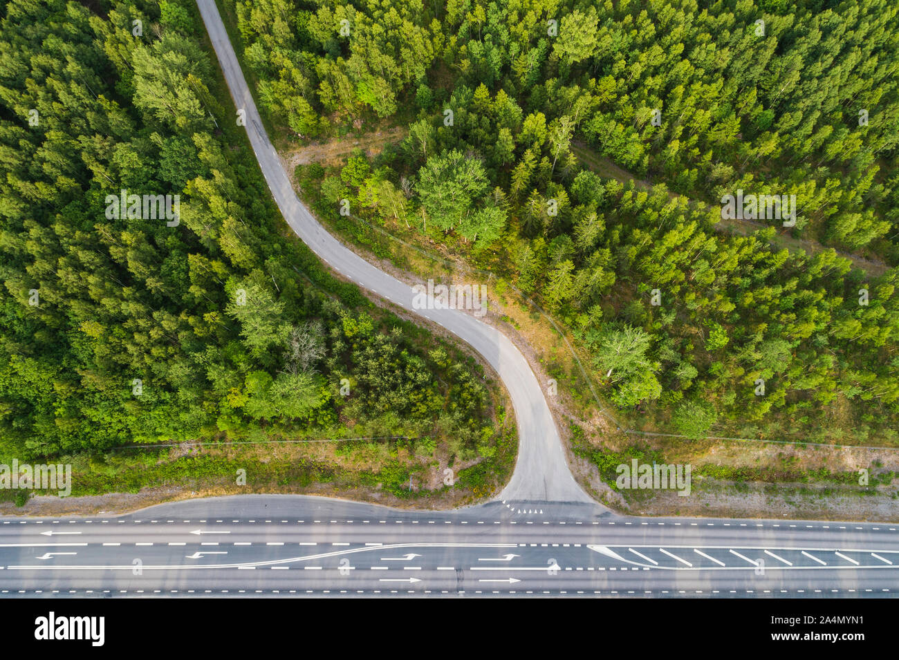 Aerial view of road Stock Photo - Alamy