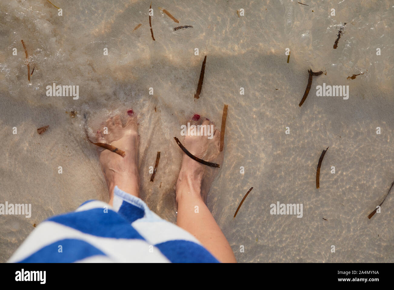 Feet in sea Stock Photo - Alamy