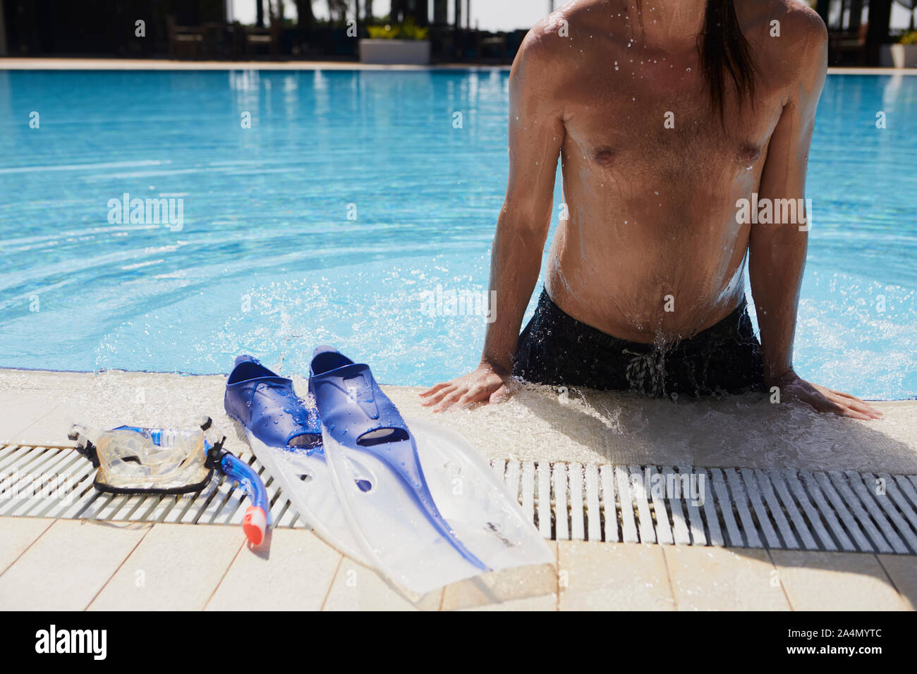 Man at swimming-pool Stock Photo - Alamy