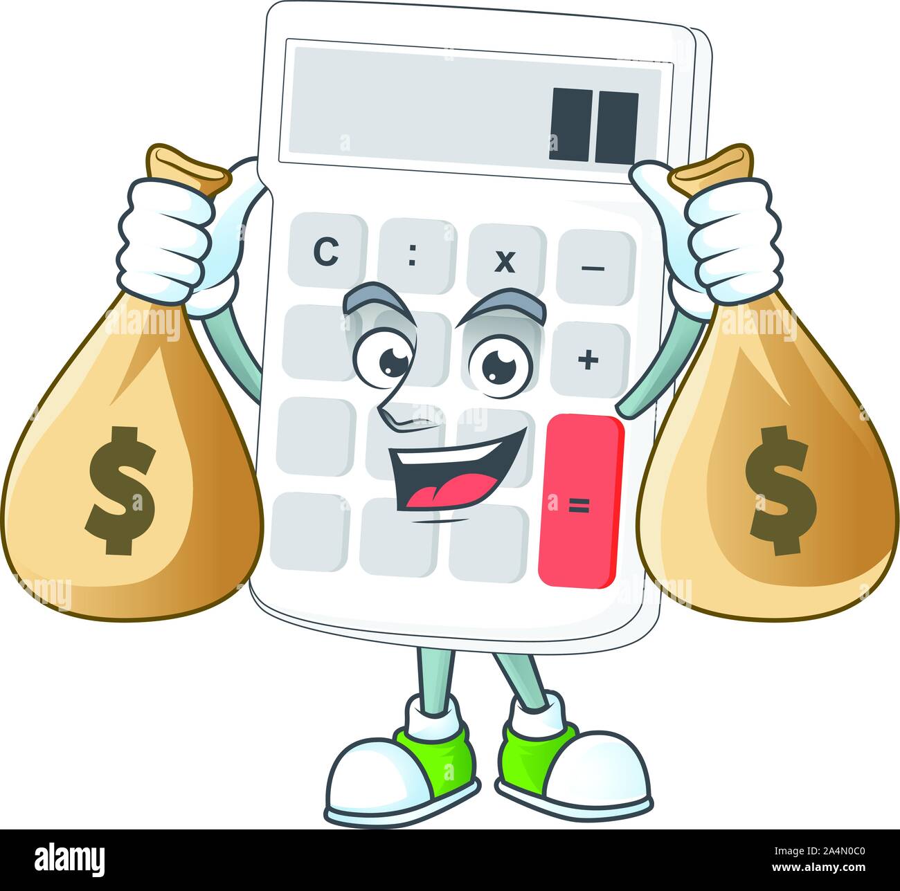 With money bag icon calculator for concept the accounting Stock Vector ...