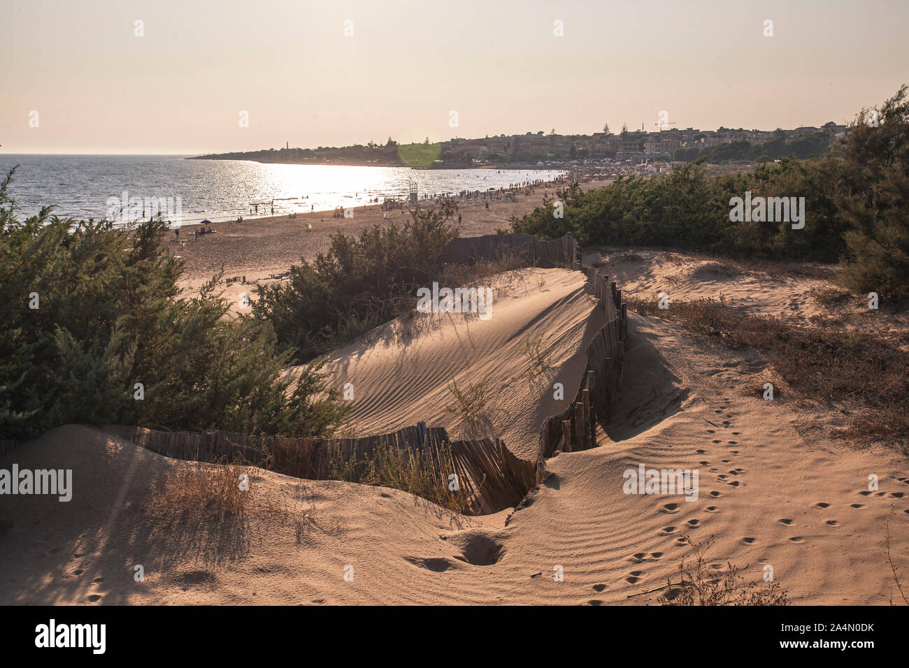 Modica's Beach in sunset 3 Stock Photo - Alamy