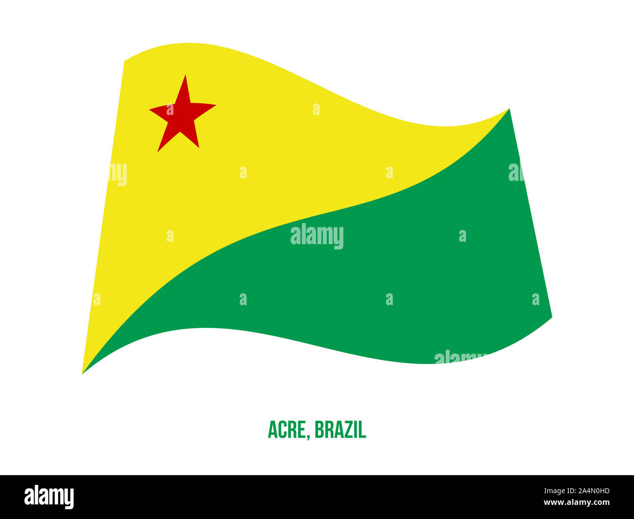 Acre Flag Waving Vector Illustration on White Background. States Flag ...