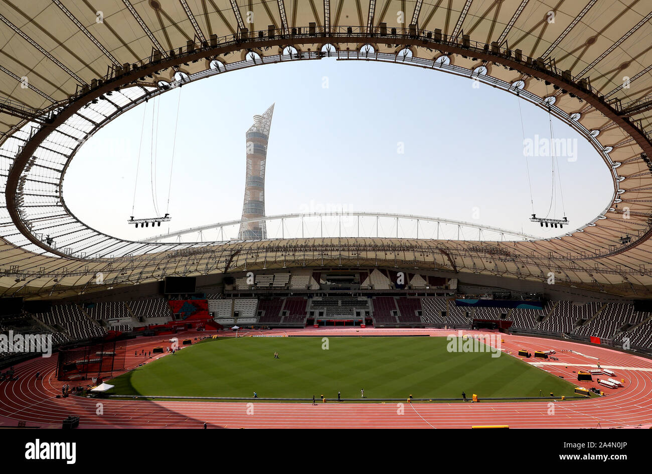A general view of the Khalifa International Stadium ahead of the 2019 ...