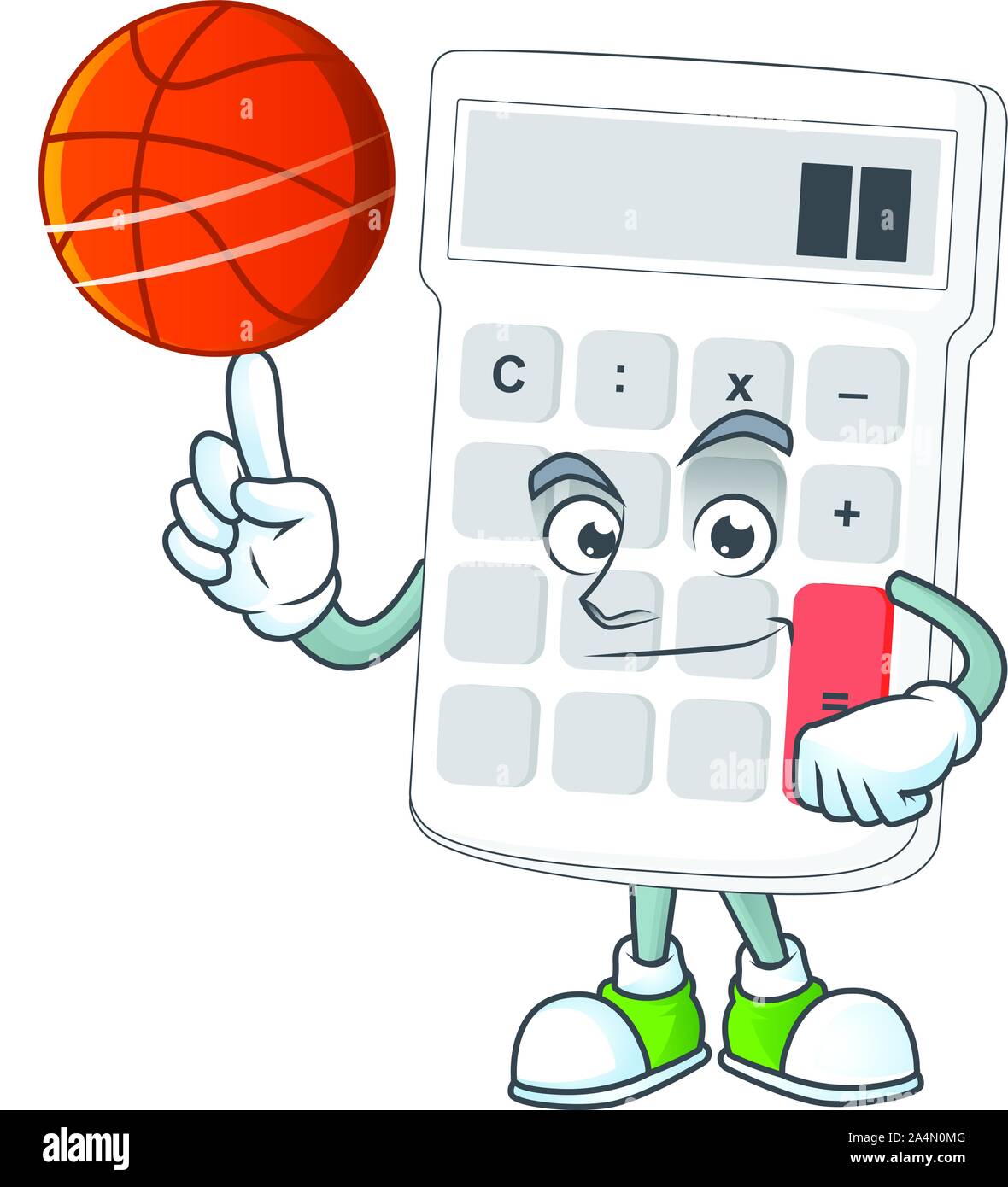 With basketball icon calculator for concept the accounting Stock Vector ...