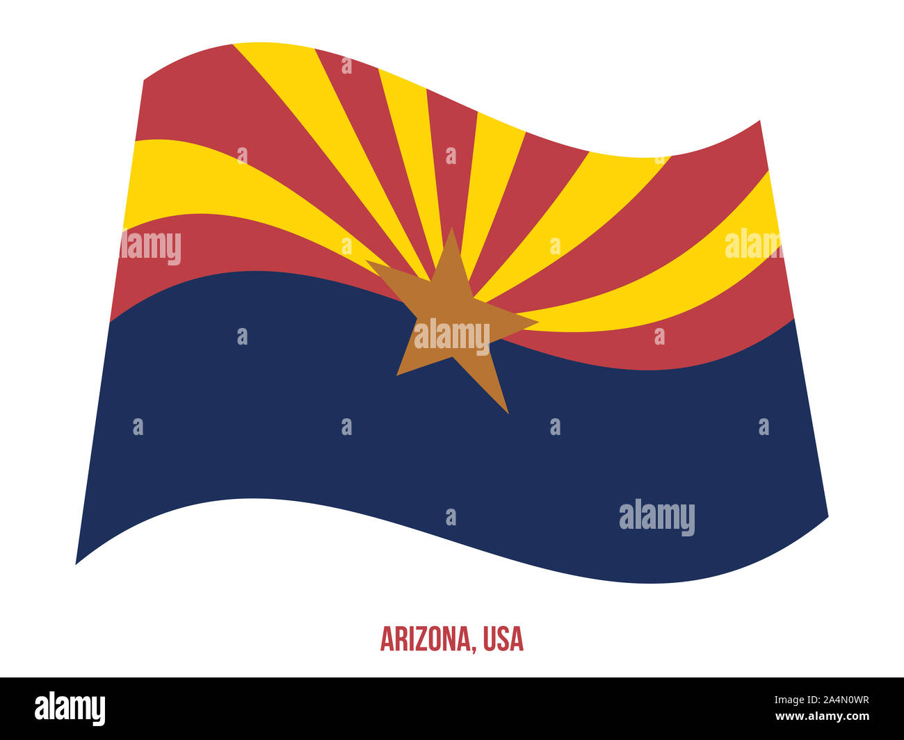 Arizona (USA State) Flag Waving Vector Illustration on White Background ...