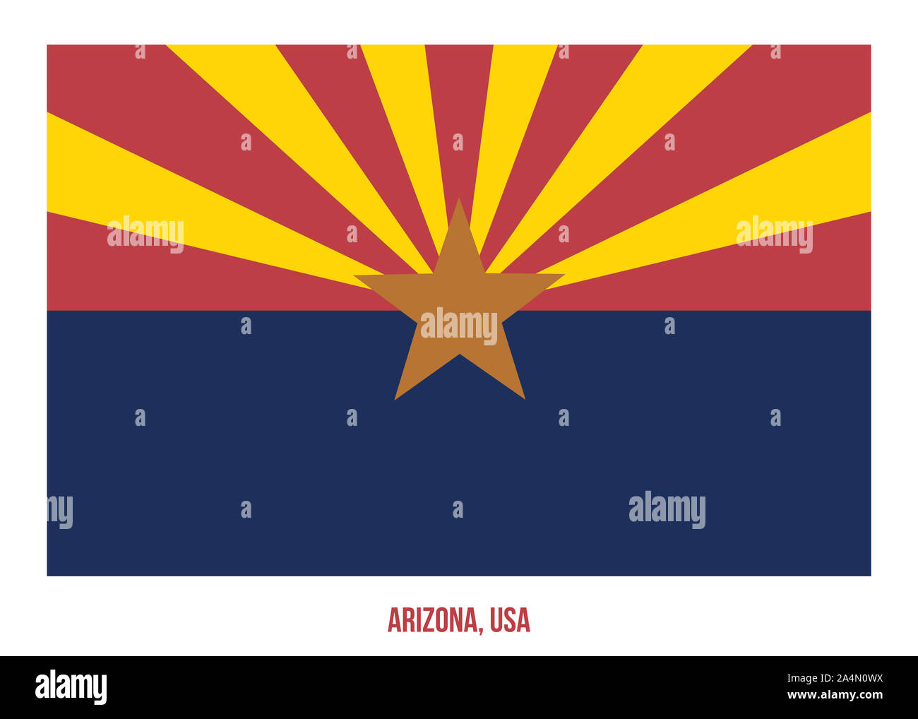 Arizona (USA State) Flag Vector Illustration on White Background. Flag ...