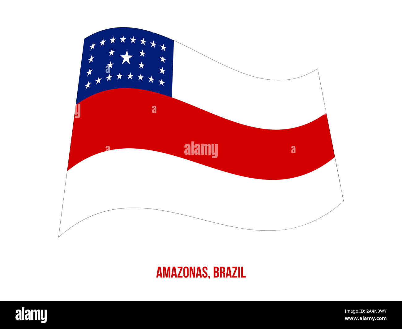 Amazonas Flag Waving Vector Illustration on White Background. States ...