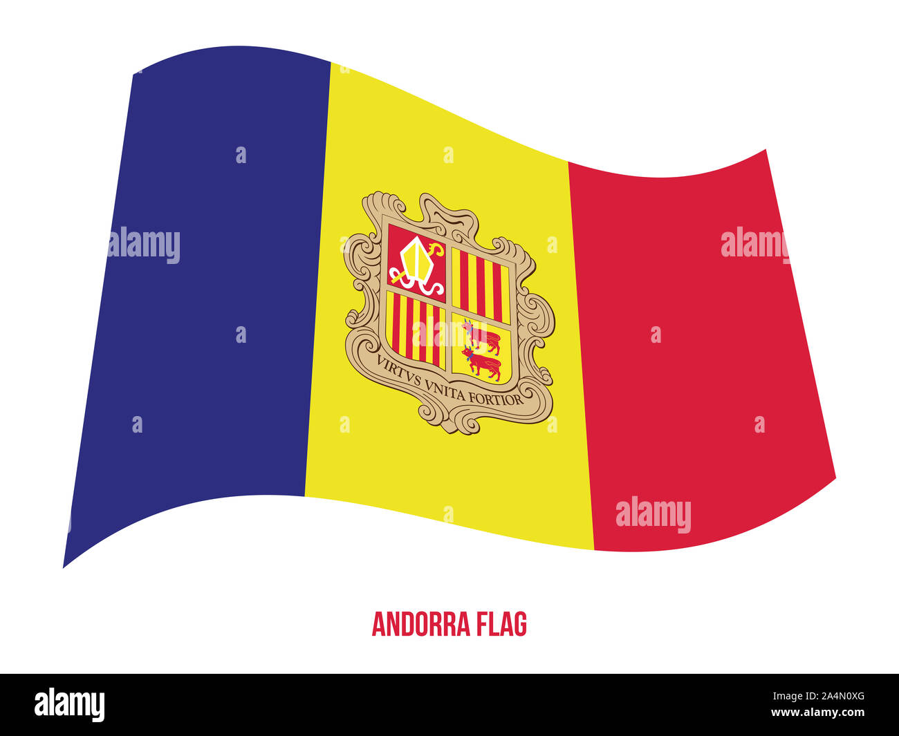 Andorra Flag Waving Vector Illustration on White Background. Andorra ...