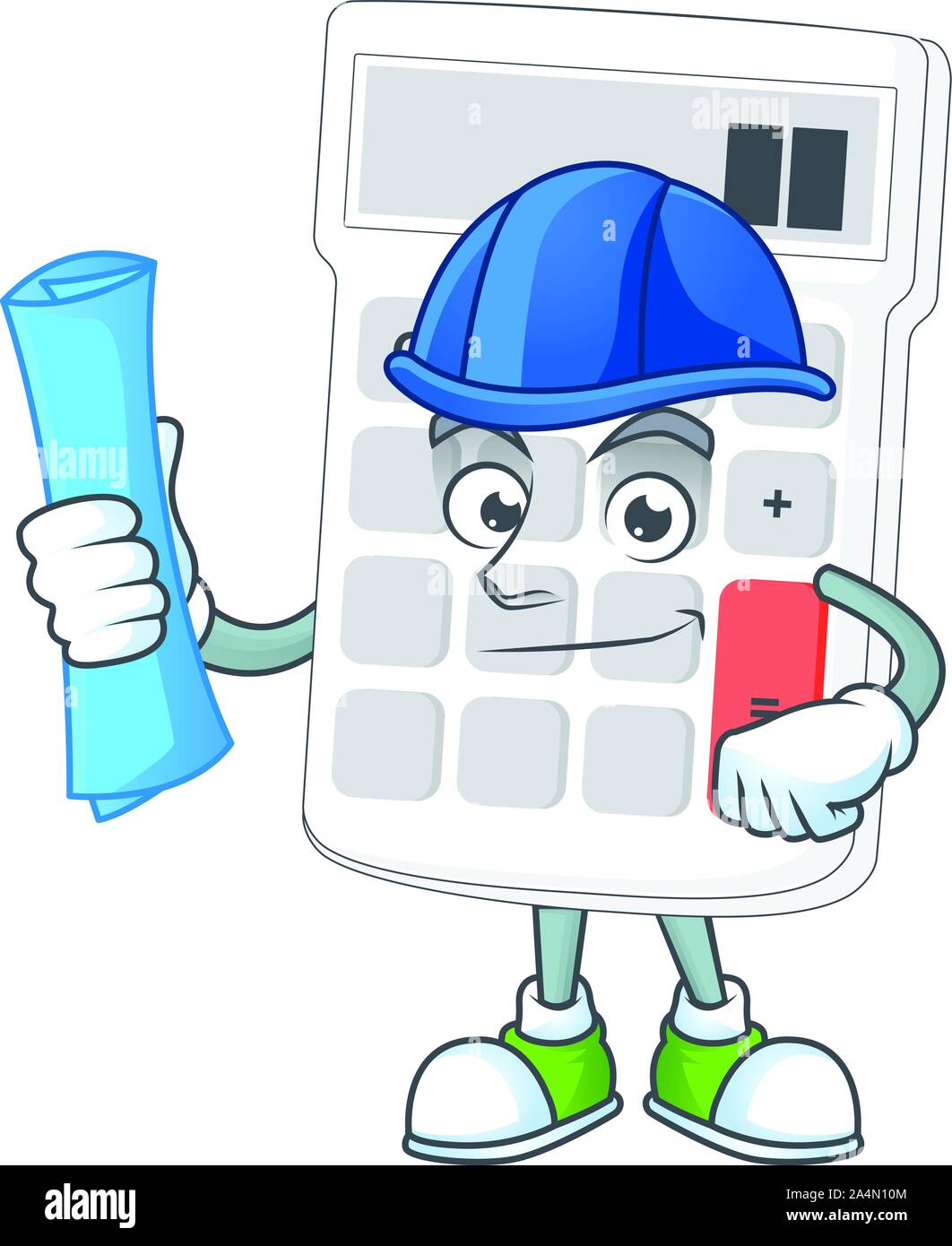 Architect cartoon calculator white for calculate tool Stock Vector ...