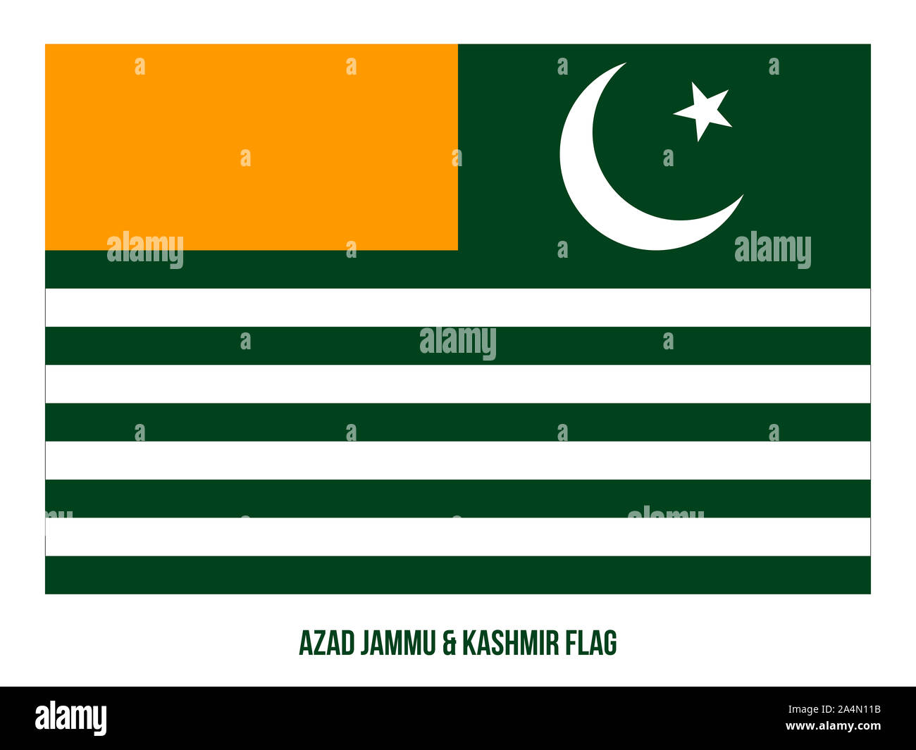 Azad Jammu and Kashmir Flag Vector Illustration on White Background ...