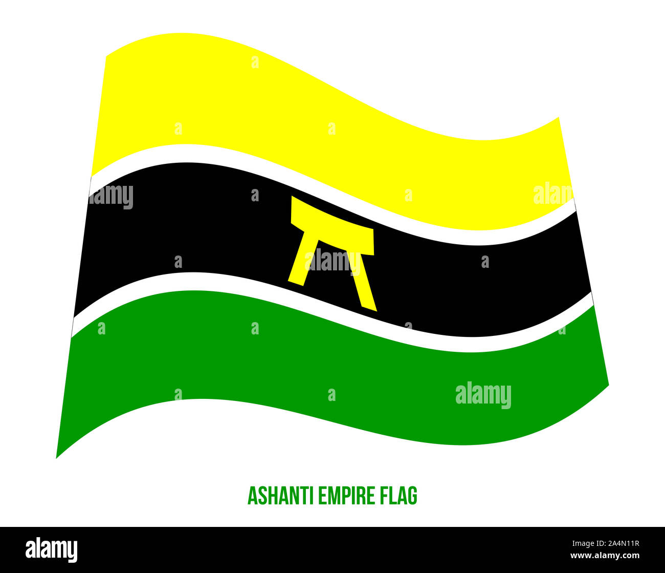 Ashanti Empire Flag Waving Vector Illustration on White Background ...