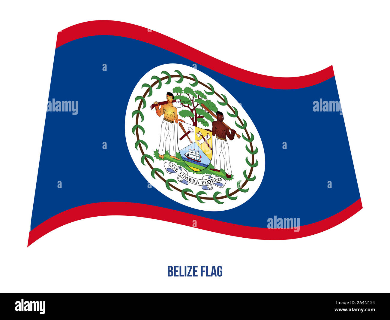 Belize Flag Waving Vector Illustration on White Background. Belize ...