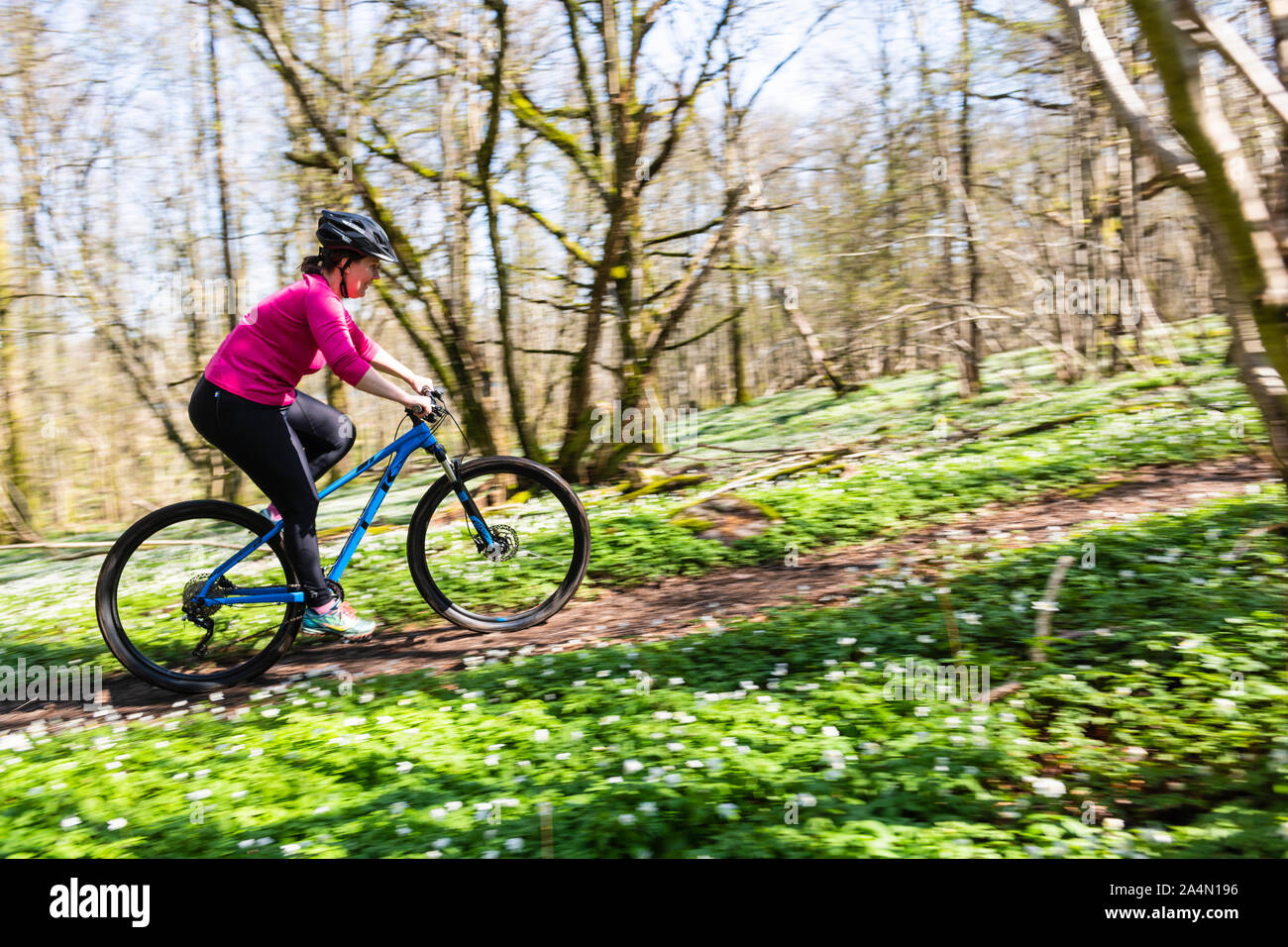 Woman mature bike spring hi-res stock photography and images - Alamy