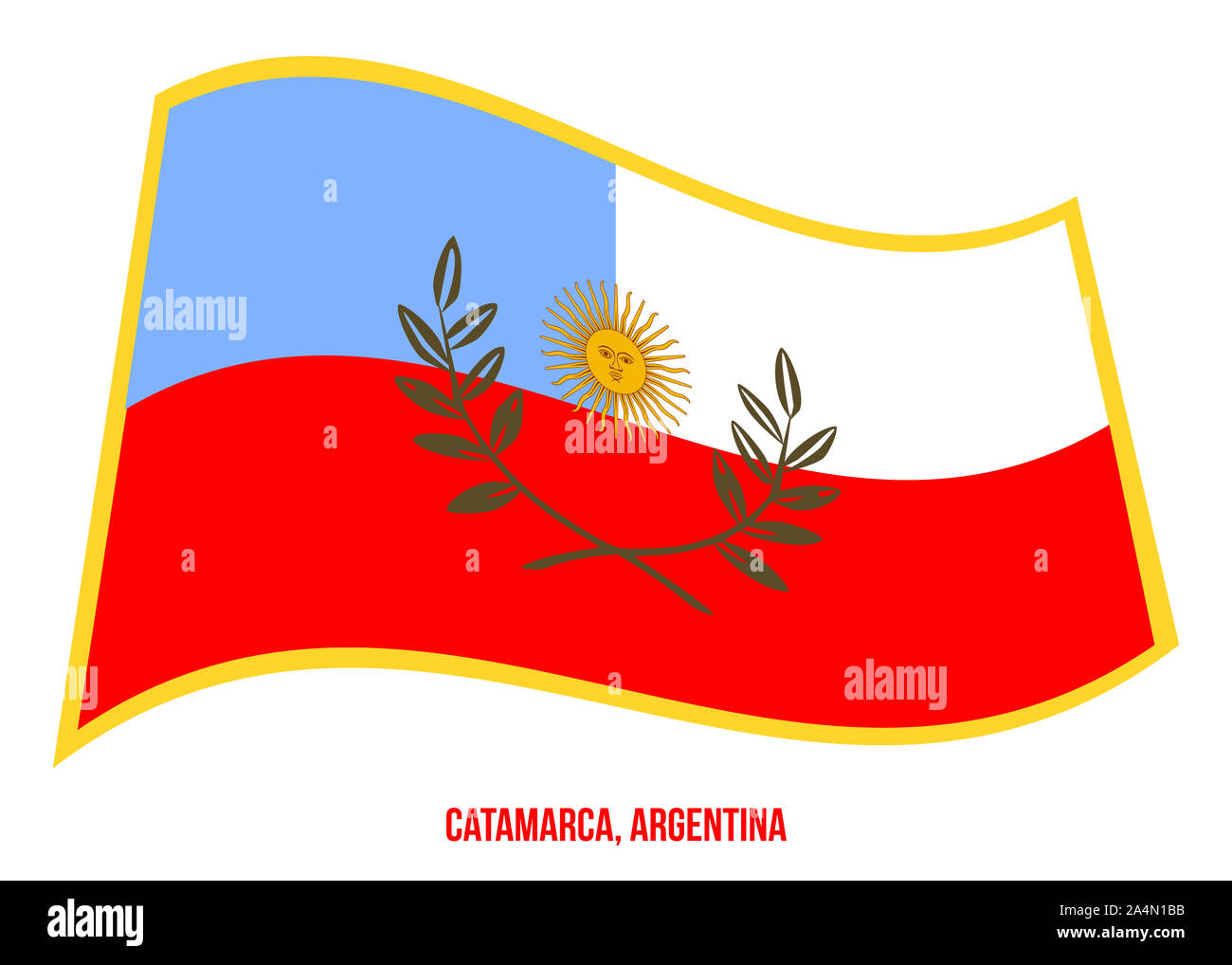 Catamarca Flag Waving Vector Illustration on White Background. Flag of ...