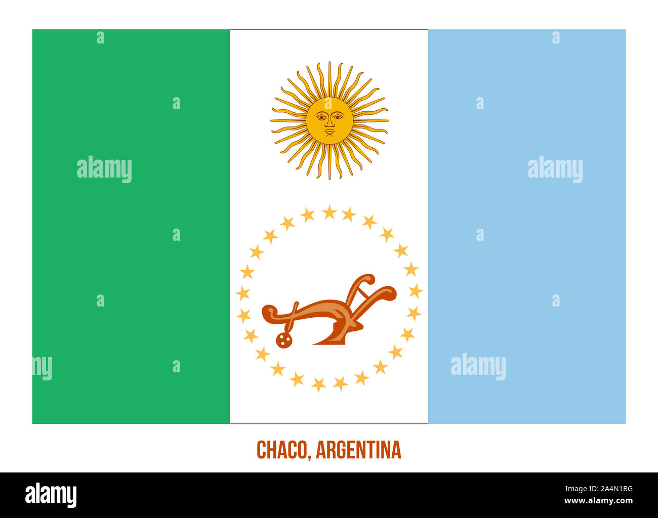 Chaco Flag Vector Illustration on White Background. Flag of Argentina ...
