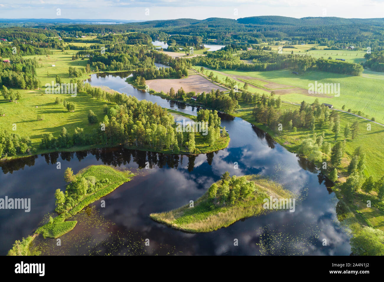 Landscape with river Stock Photo - Alamy