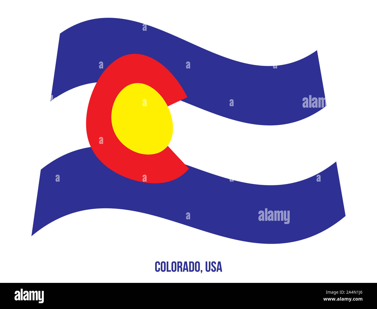 Colorado (USA State) Flag Waving Vector Illustration on White ...