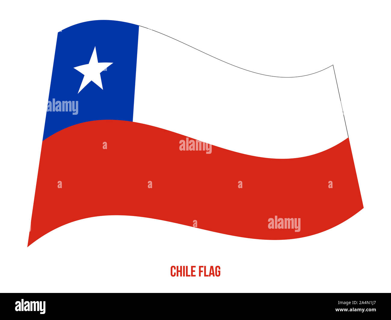 Chile Flag Waving Vector Illustration on White Background. Chile ...