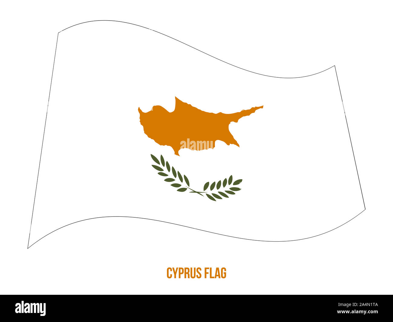 Cyprus Flag Waving Vector Illustration on White Background. Cyprus ...