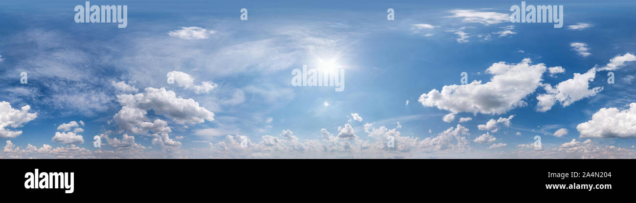 Seamless cloudy blue sky hdri panorama 360 degrees angle view with ...