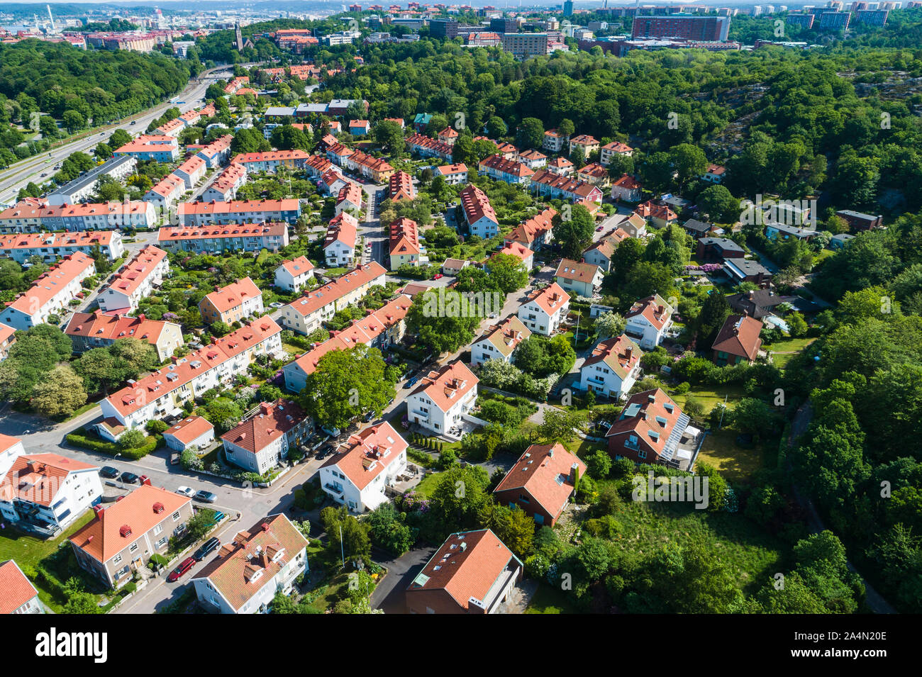 Aerial view of houses Stock Photo - Alamy