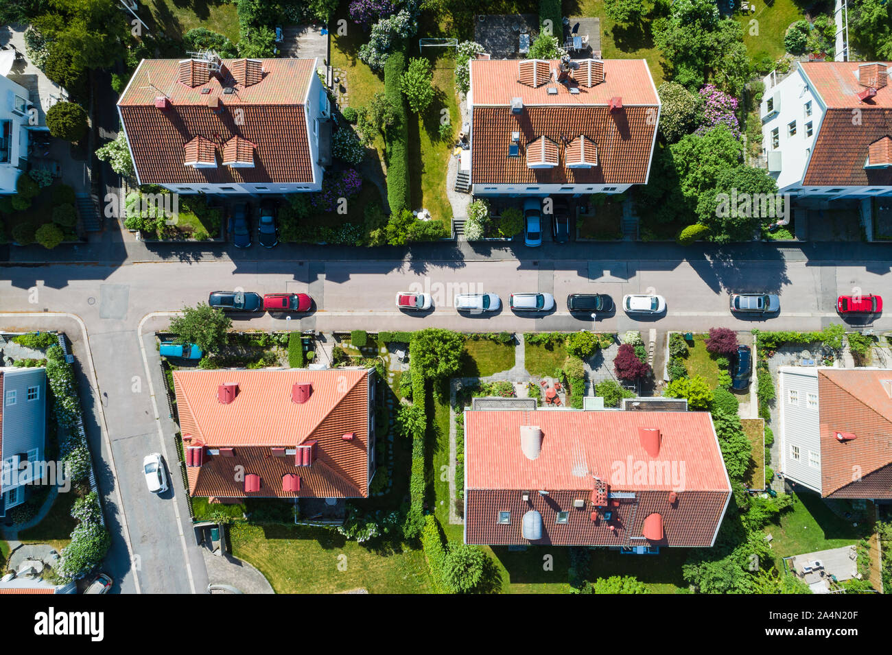 Aerial view of houses Stock Photo - Alamy