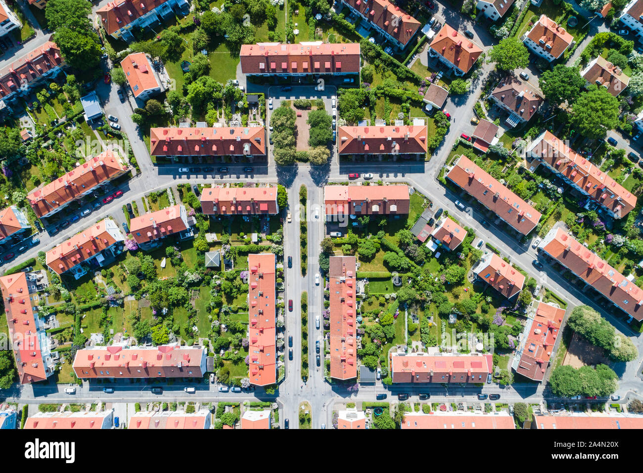 Aerial view of houses Stock Photo - Alamy