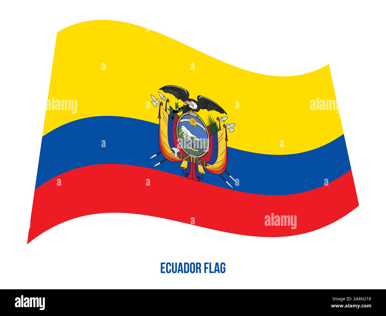 Ecuador Flag Waving Vector Illustration on White Background. Ecuador ...