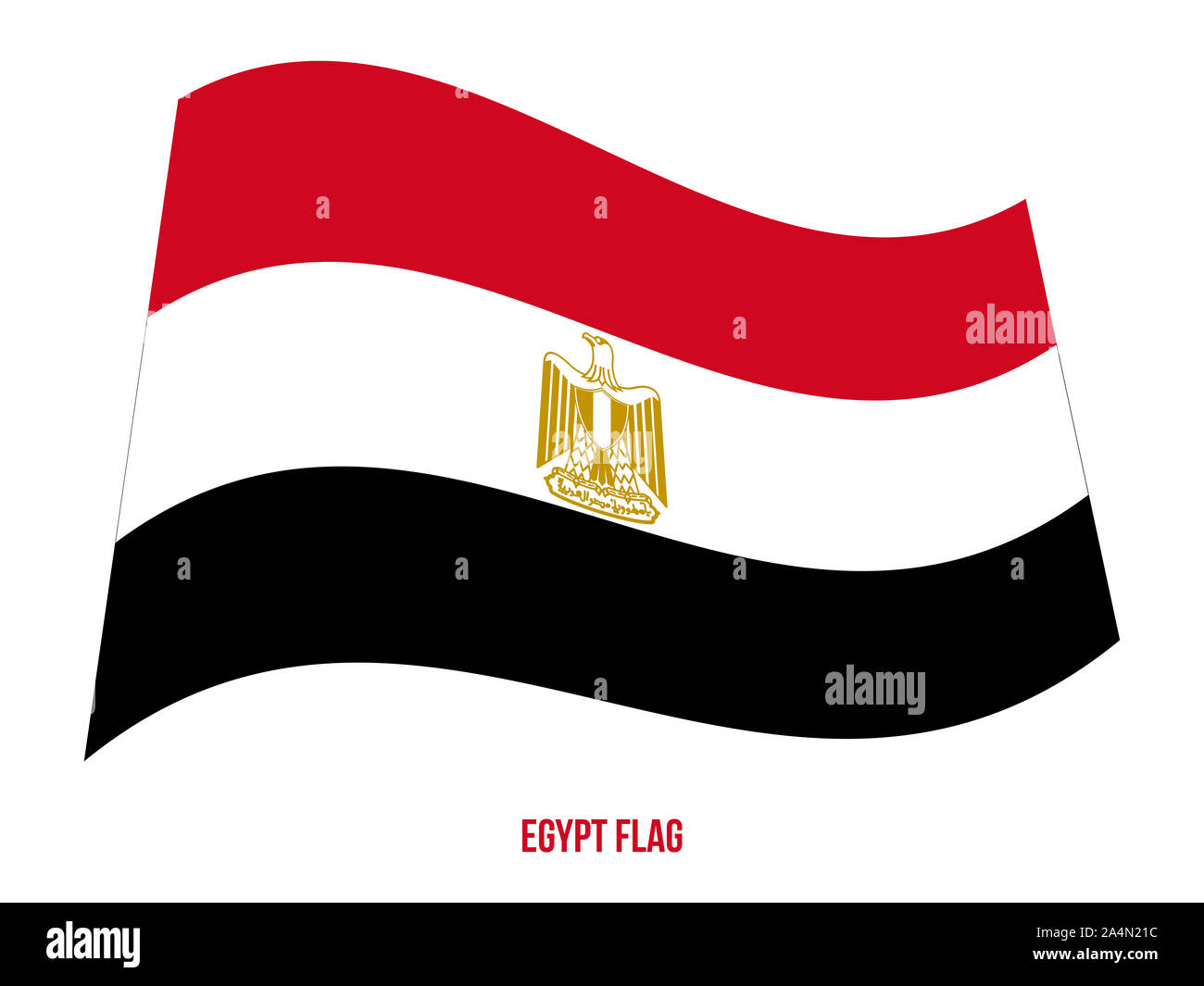 Egypt Flag Waving Vector Illustration on White Background. Egypt ...