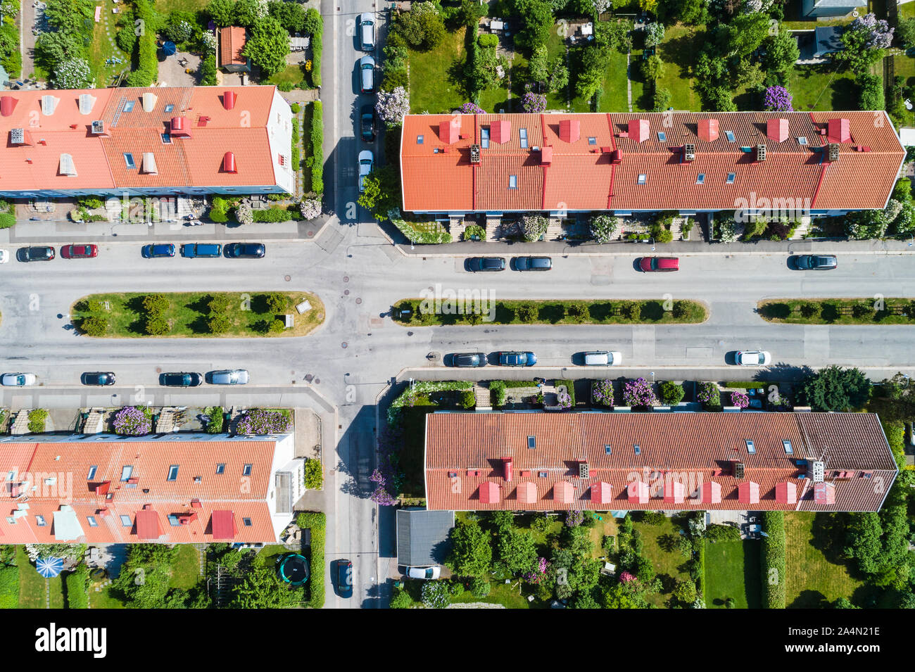 Aerial view of houses Stock Photo - Alamy