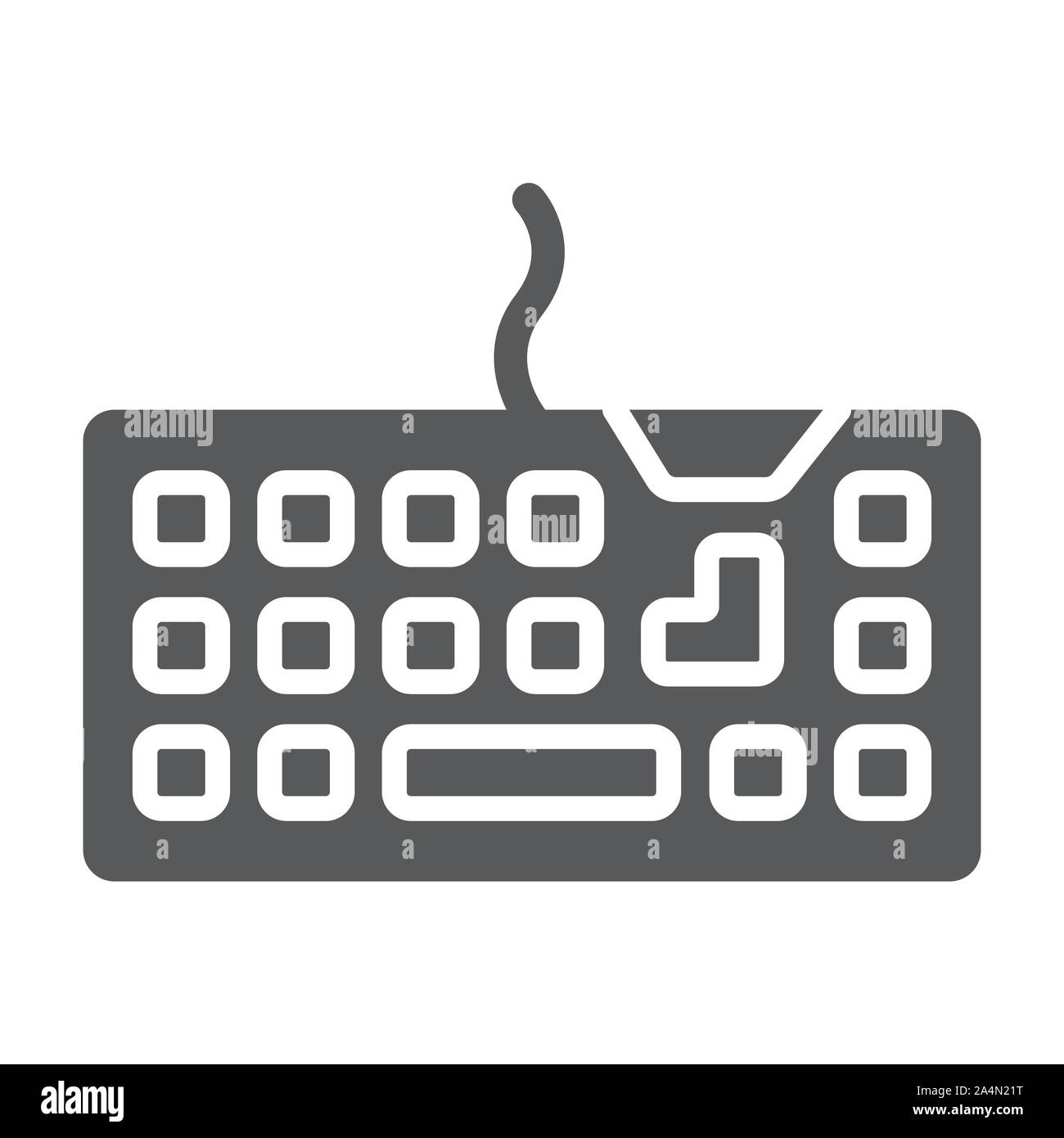 Keyboard glyph icon, technology and device, keypad sign, vector ...