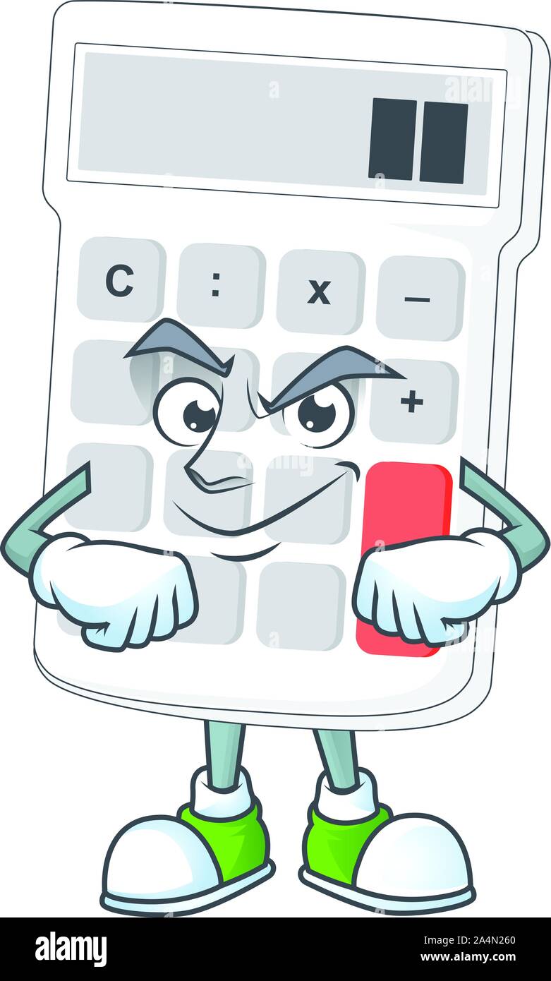 Smirking cartoon calculator white for calculate tool Stock Vector Image ...