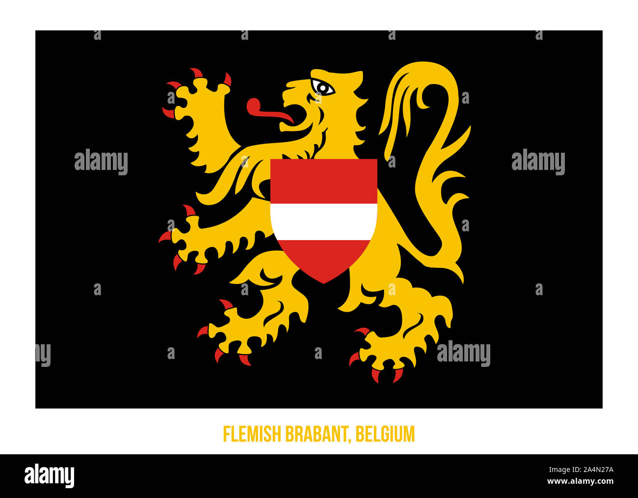 Flemish Brabant Flag Vector Illustration on White Background. Provinces ...