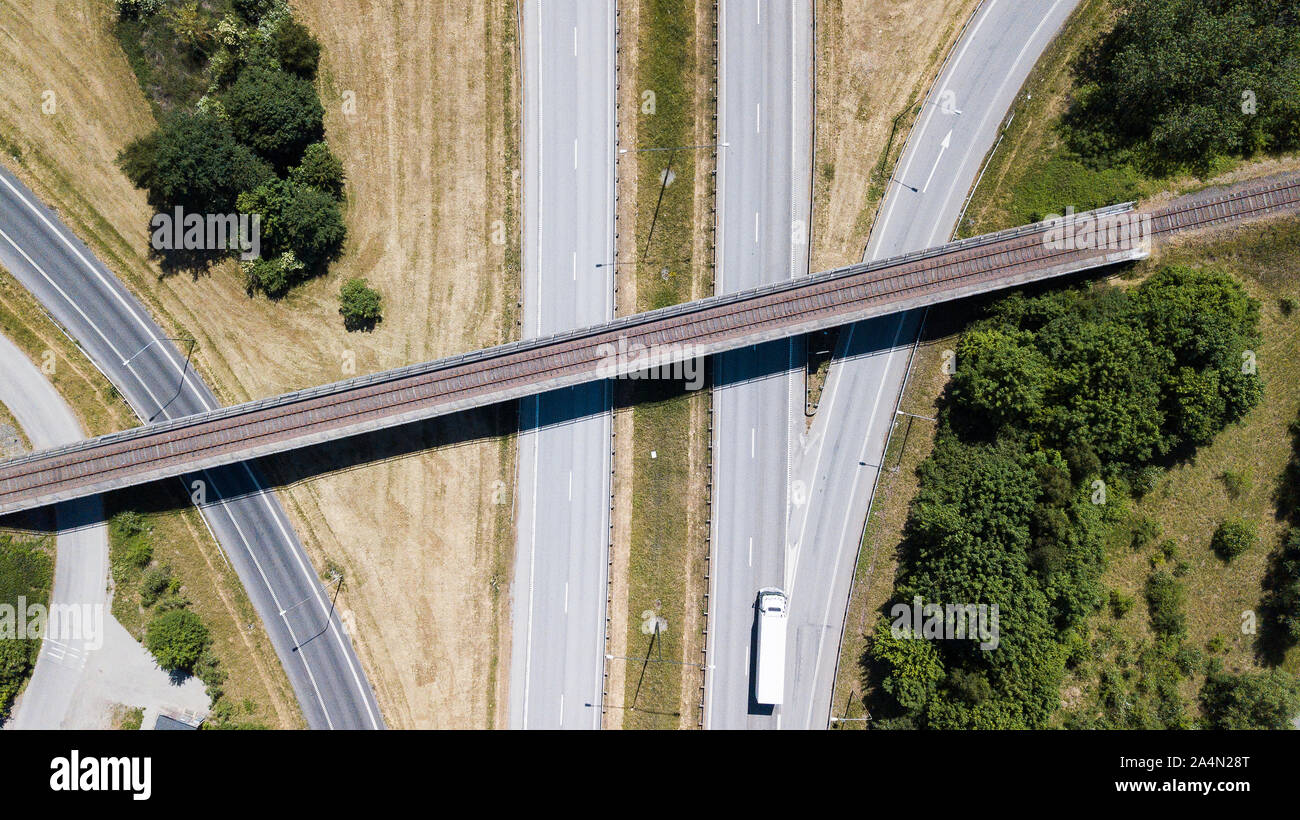 Aerial view of roads Stock Photo - Alamy