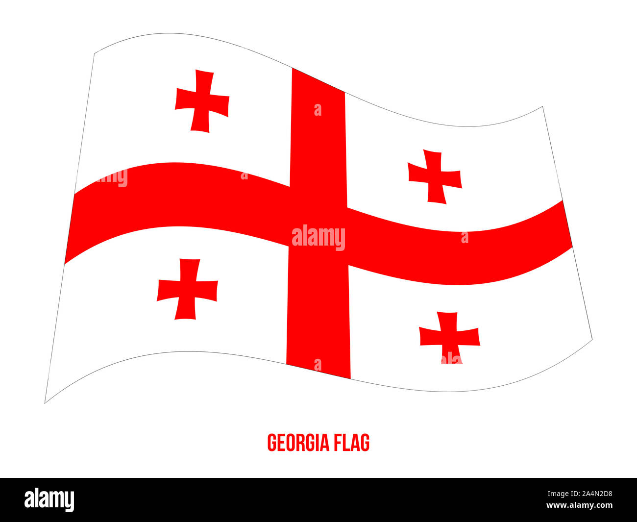 Georgia Flag Waving Vector Illustration on White Background. Georgia ...