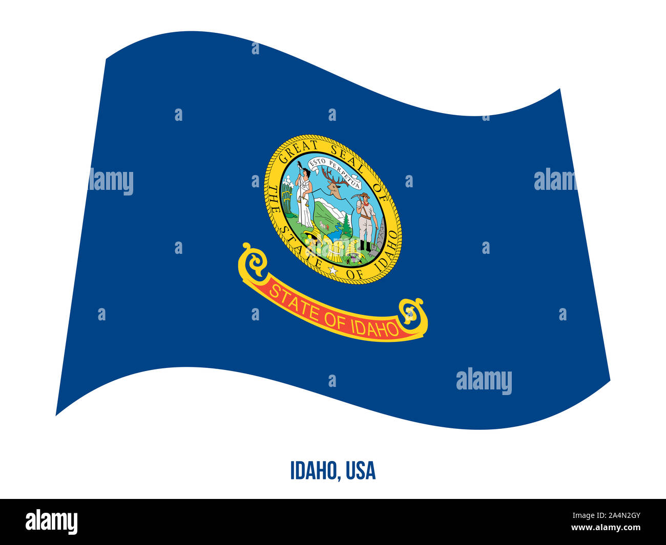 Idaho (USA State) Flag Waving Vector Illustration on White Background ...