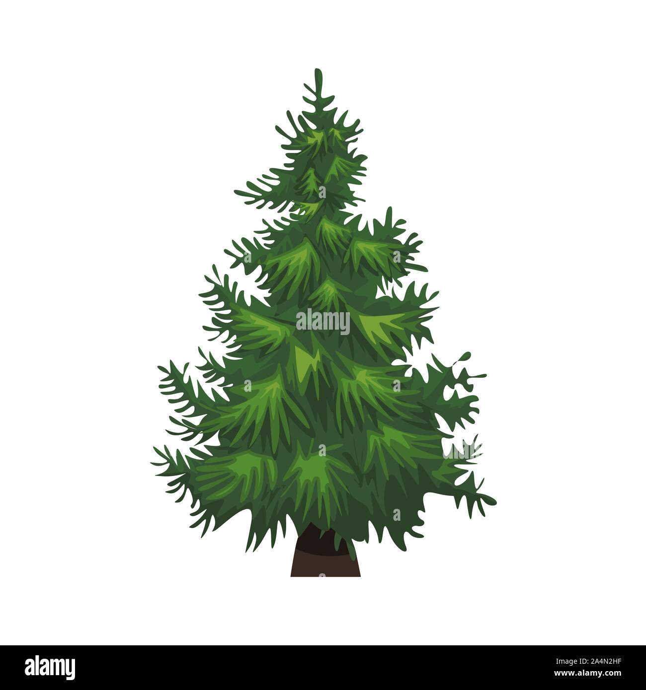 Hand drawn Fir tree with for your design. Cartoon style hand drawn ...