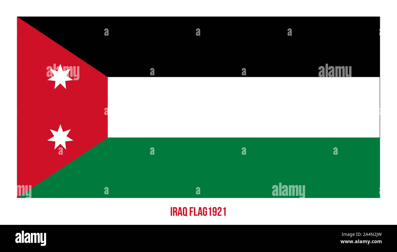 Iraq Flag (1921-1959) Waving Vector Illustration on White Background ...