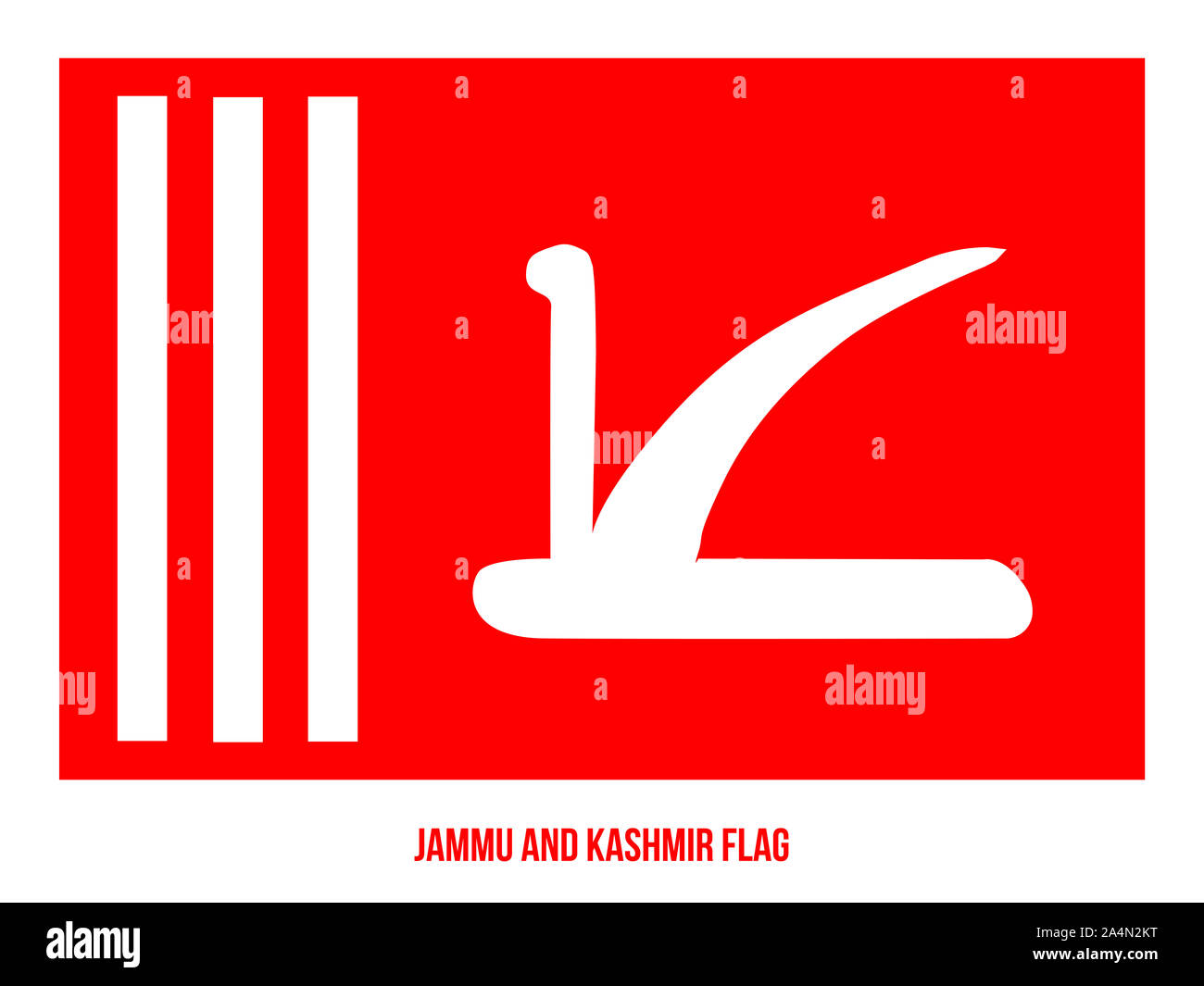 Jammu and Kashmir Flag Vector Illustration on White Background ...
