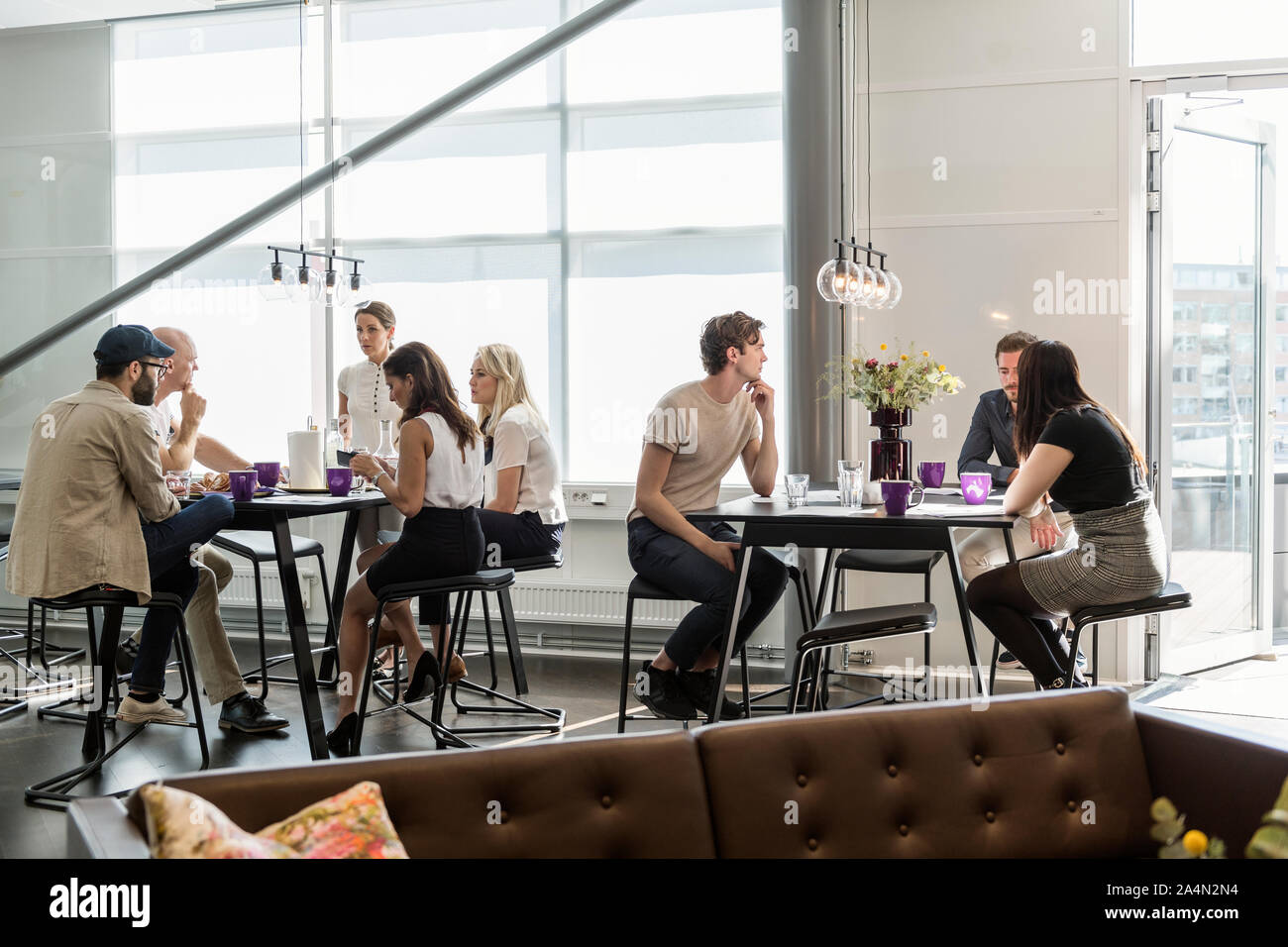 People in office cafeteria Stock Photo - Alamy