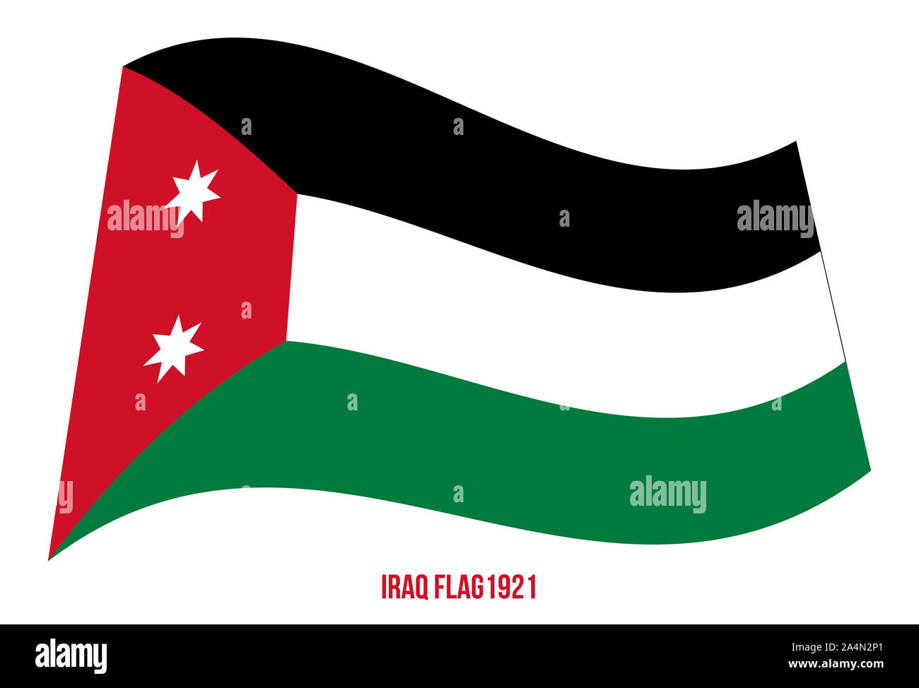 Iraq Flag (1921-1959) Waving Vector Illustration on White Background ...
