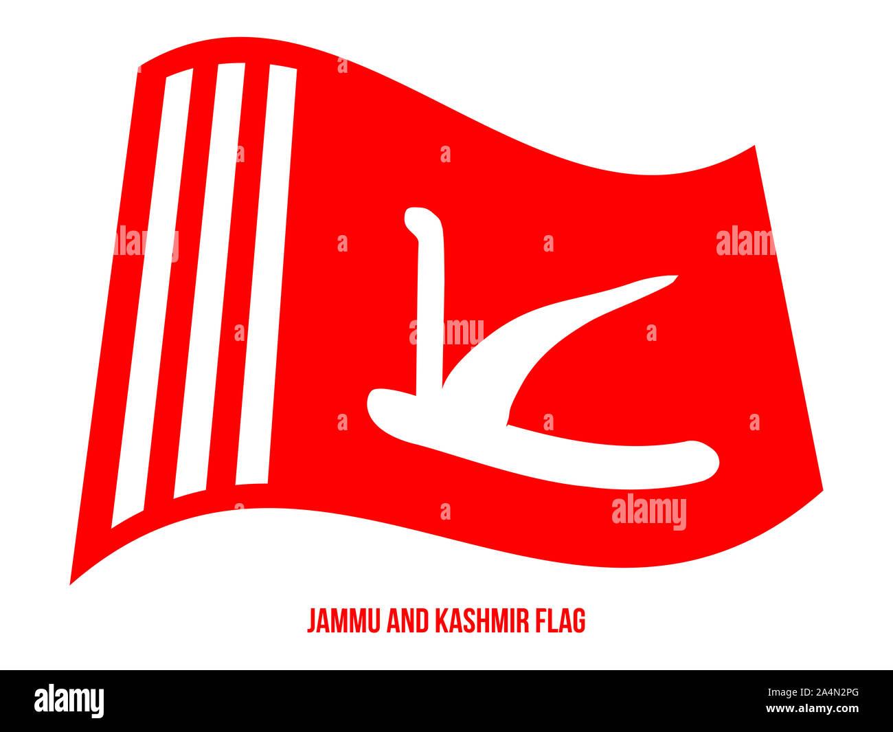 Jammu and Kashmir Flag Waving Vector Illustration on White Background ...