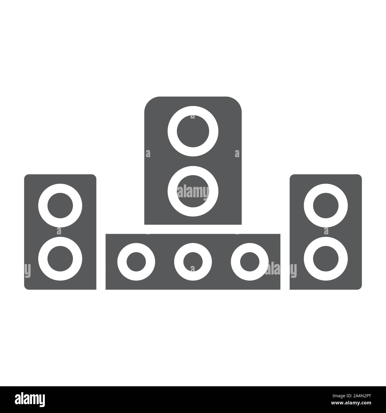 Audio system glyph icon, technology and device, sound system sign ...