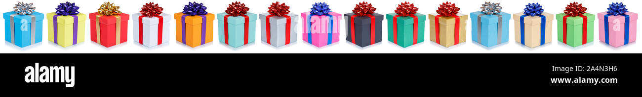 Birthday gifts christmas presents in a row collection set group ...