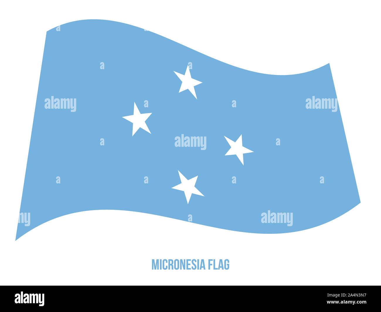 Micronesia Flag Waving Vector Illustration on White Background ...