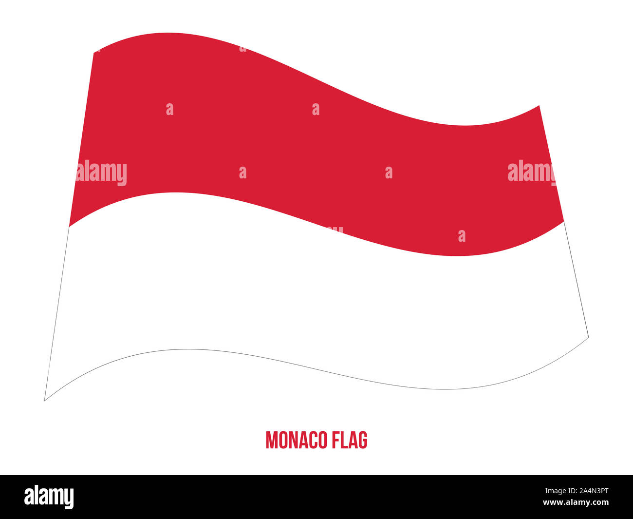 Monaco Flag Waving Vector Illustration on White Background. Monaco ...