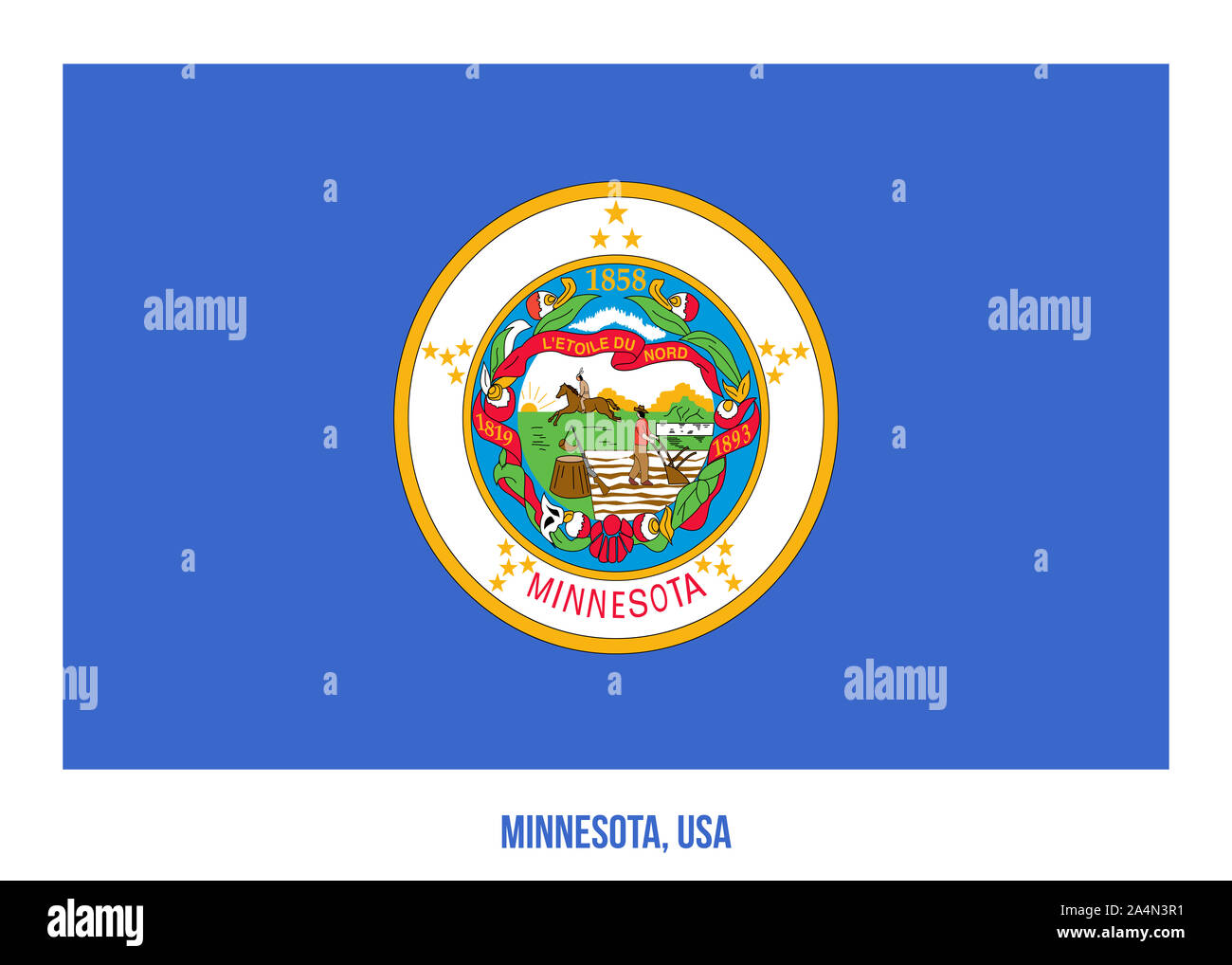 Minnesota (USA State) Flag Vector Illustration on White Background ...