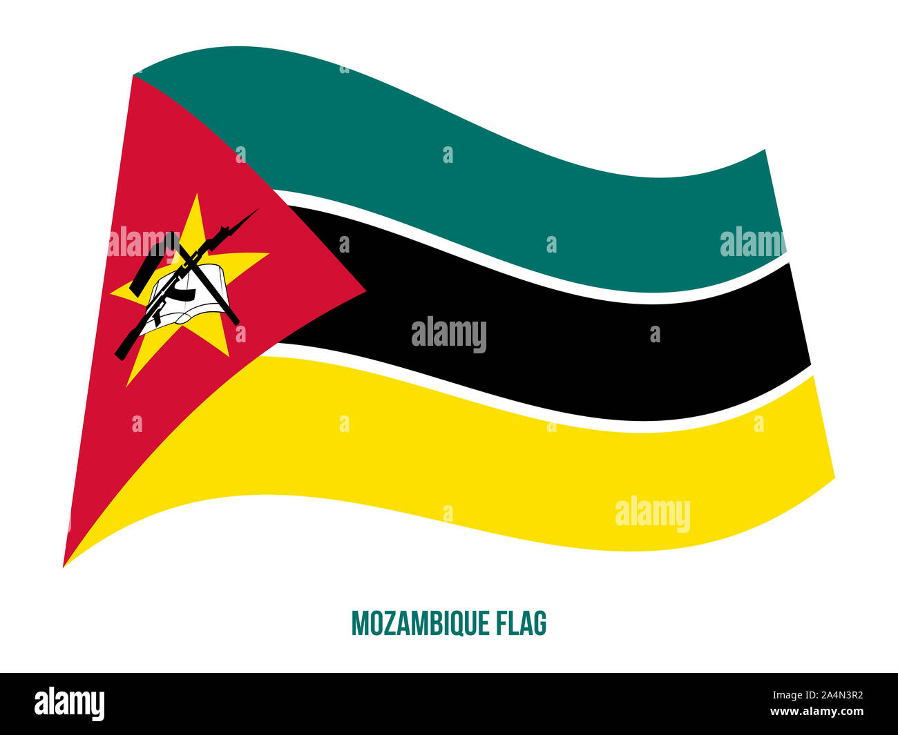 Mozambique Flag Waving Vector Illustration on White Background ...